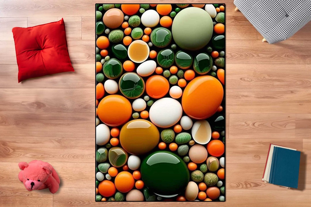 Color Stone Rug, Colorful Stained Glass Rug, Colorful Stone Rug, 3d ...