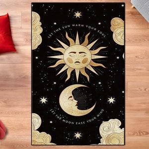 Sun Moon Rug,sun Rug, Moon Rug, Cloud Rug, Starry Rug, Mystical Theme ...