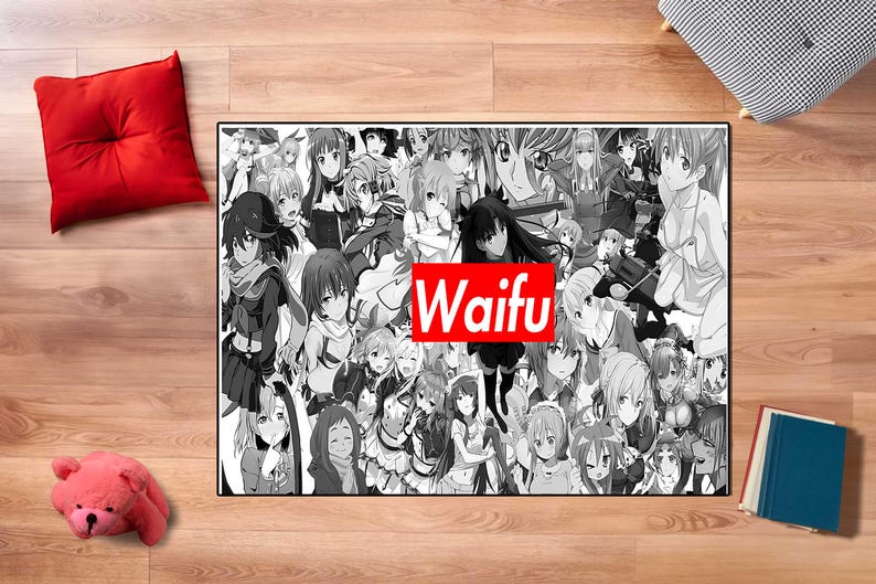 Anime Girl Rug, Waifu Material, Senpai, Ahegao Rug, Manga Decor, Ahegao ...