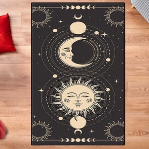 Sun Moon Rug,sun Rug, Moon Rug, Cloud Rug, Starry Rug, Mystical Theme ...