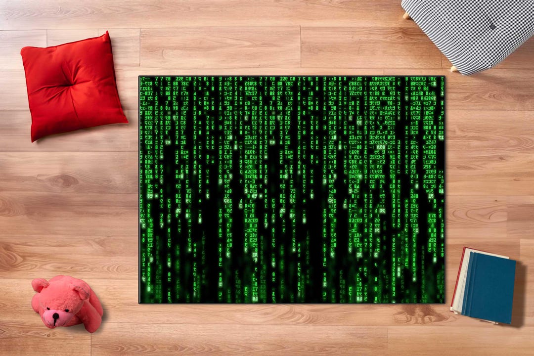 Matrix Code Rug: Science Fiction Binary Design - Etsy