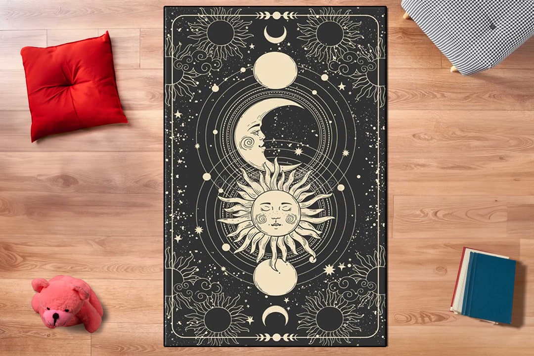 Sun Moon Rug,sun Rug, Moon Rug, Cloud Rug, Starry Rug, Mystical Theme ...