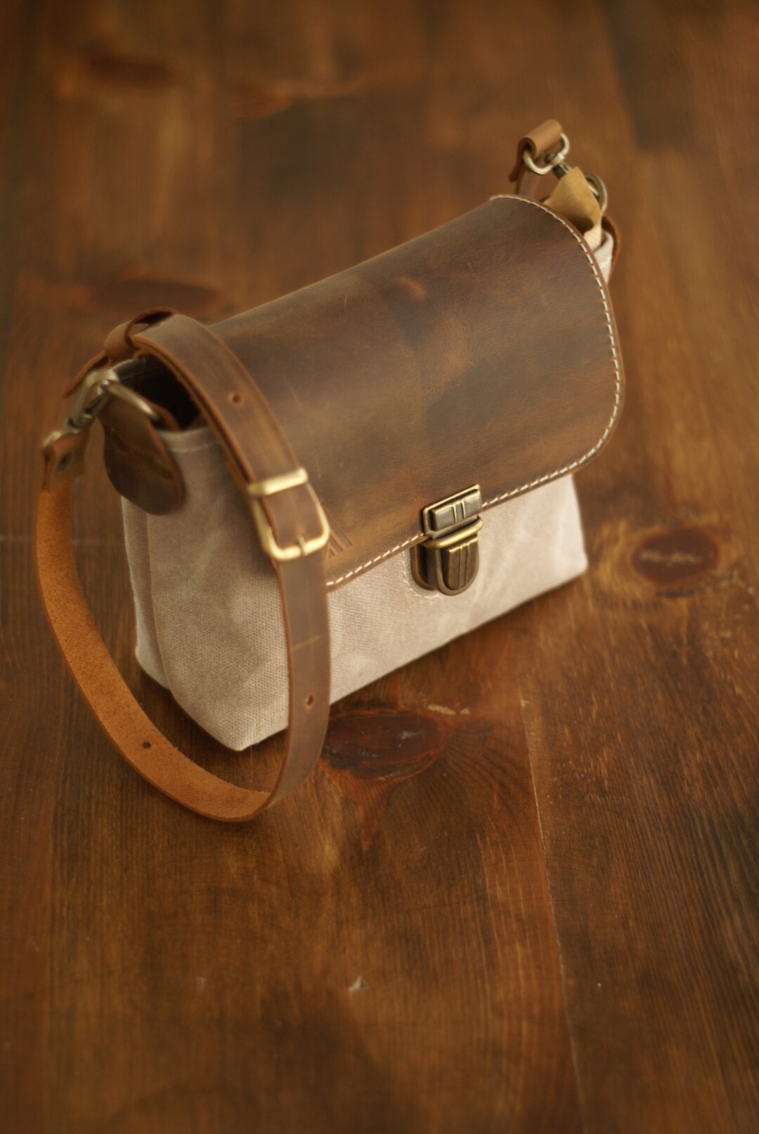 Mini Tote Bag Hand Made Mini Tote Bag Leather Tote Bag Cinnamon and ...