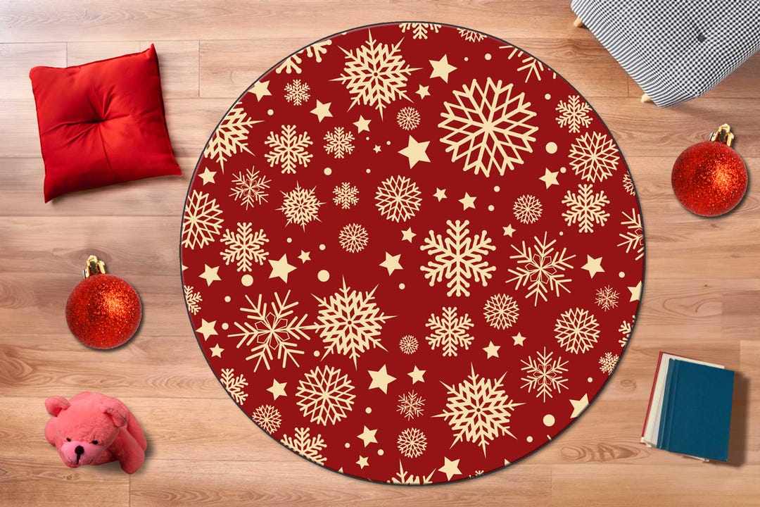 Merry Christmas Rug,christmas Round Rug, Washable Rug,kitchen Rug ...