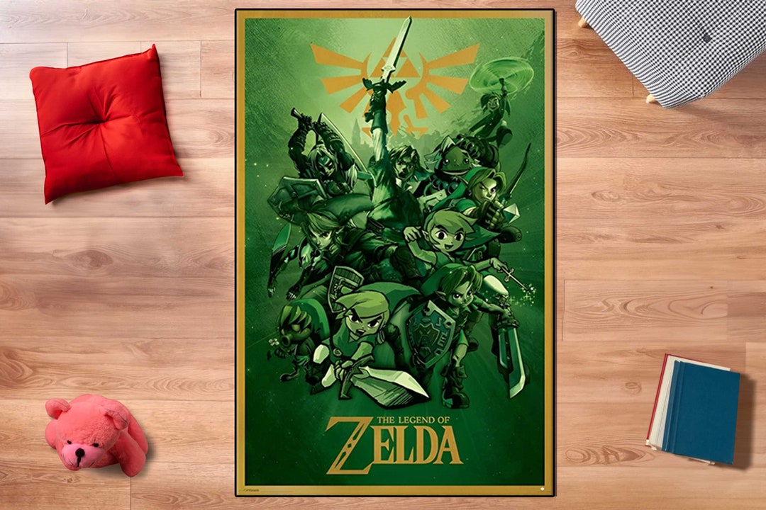 The Legend of Zelda, Game Art Rug, Gamer Room Rug, Kids Room Decor ...
