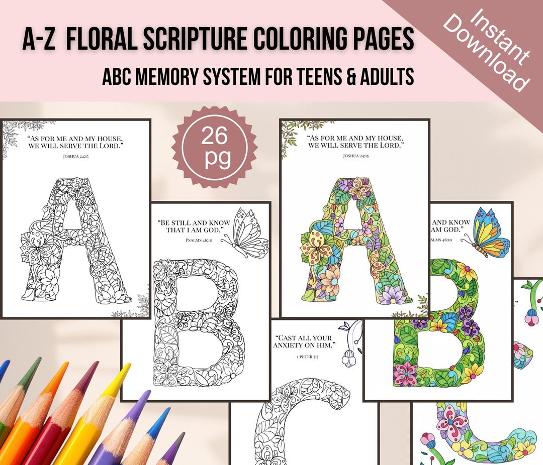 Coloriages floraux de l'alphabet ABC, système de mémorisation de ...