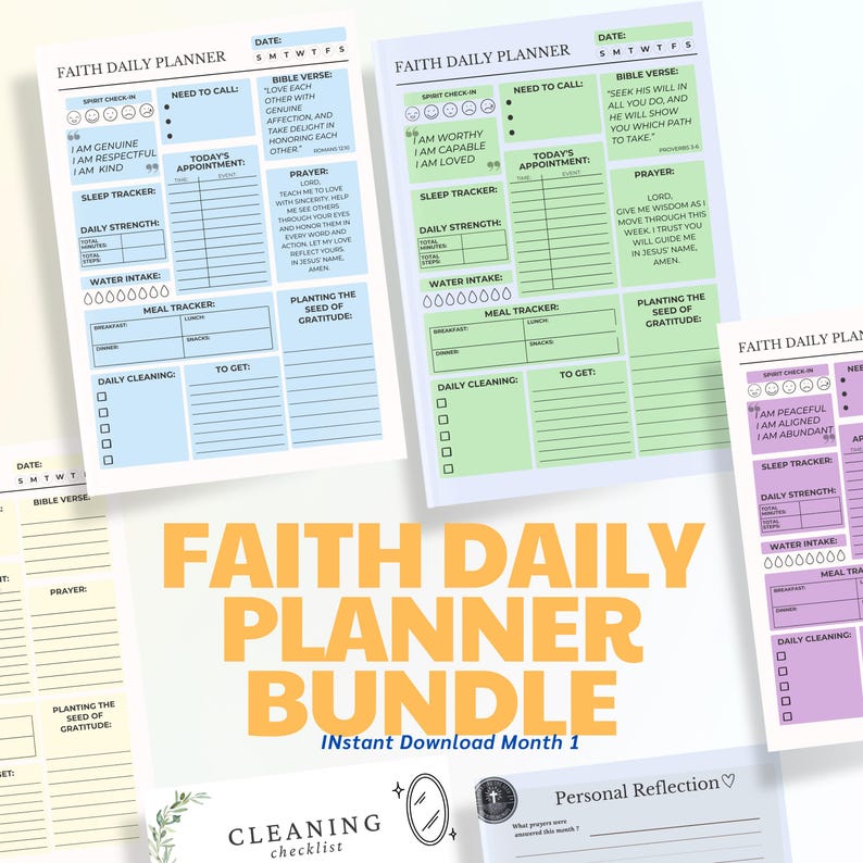 Daily Planners for Teens Printable, Religious Planners for Teens, Self ...