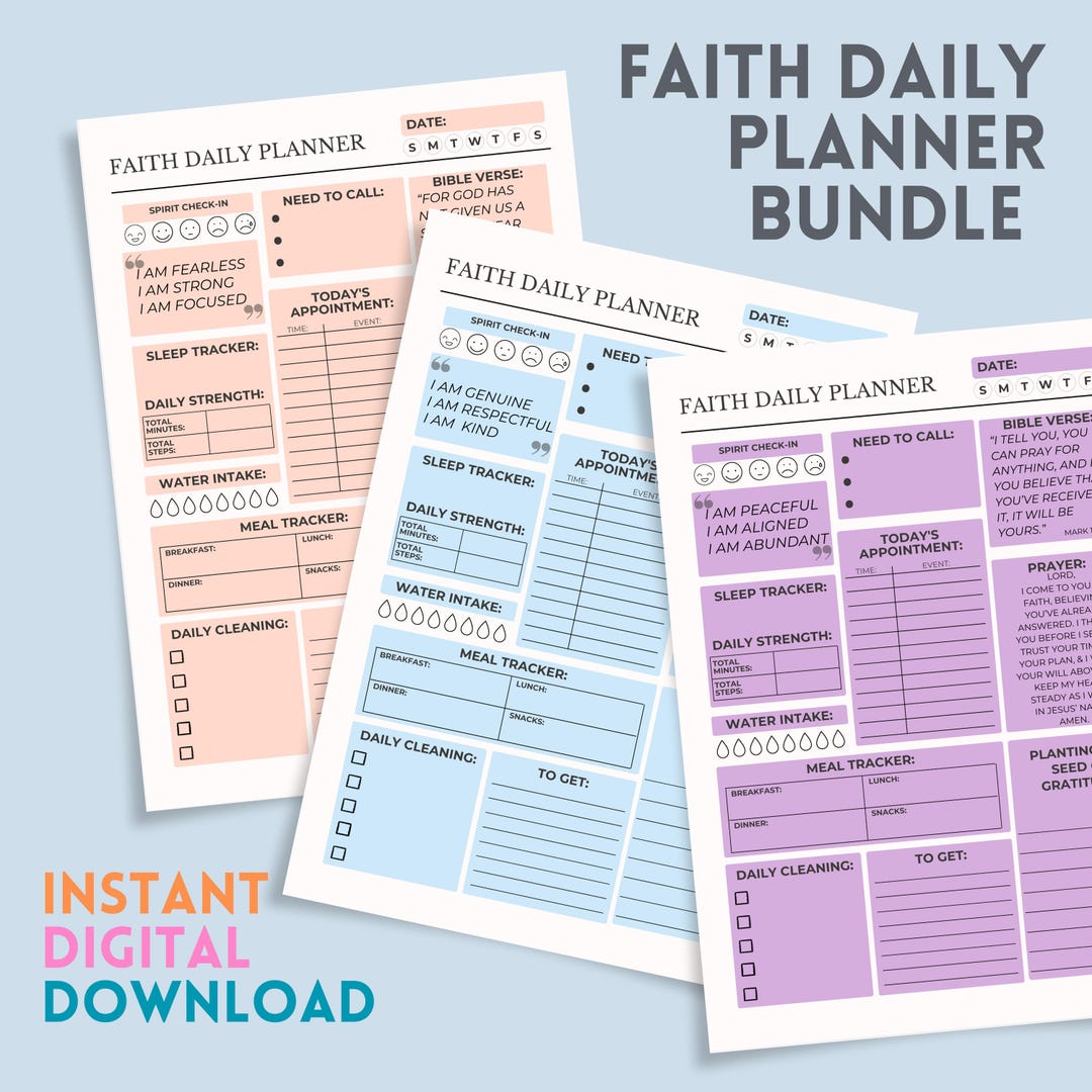 Daily Planners for Teens Printable, Religious Planners for Teens, Self ...