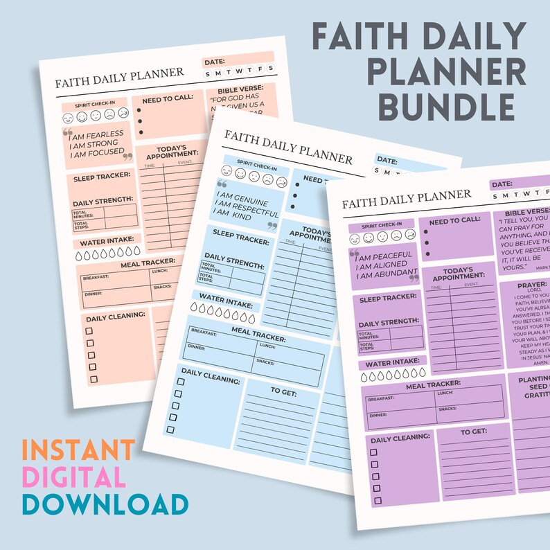 Daily Planners for Teens Printable, Religious Planners for Teens, Self ...