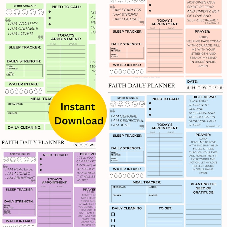 Daily Planners for Teens Printable, Religious Planners for Teens, Self ...
