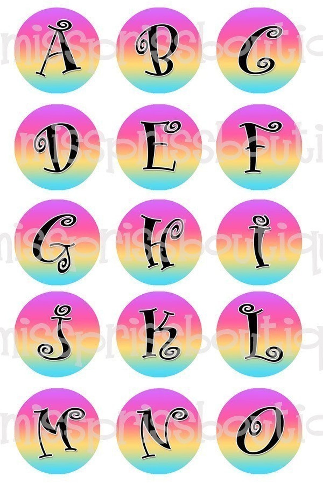 4x6 - RAINBOW ALPHABETS - Rainbow Letters W/ Bonus Sayings - One Inch ...