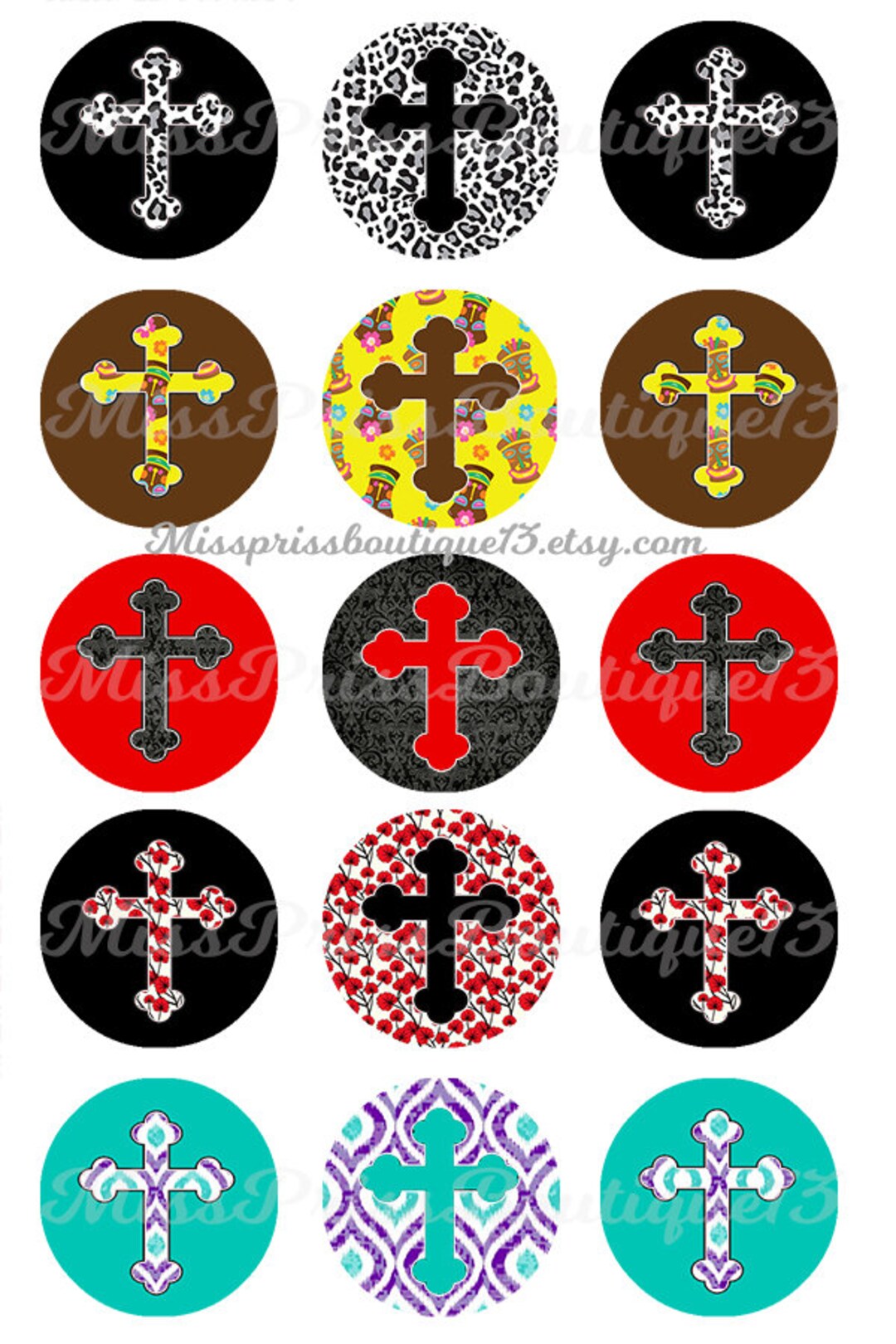 4X6 - MULTI PRINT CROSSES - Instant Download - Chic Crosses - One Inch ...