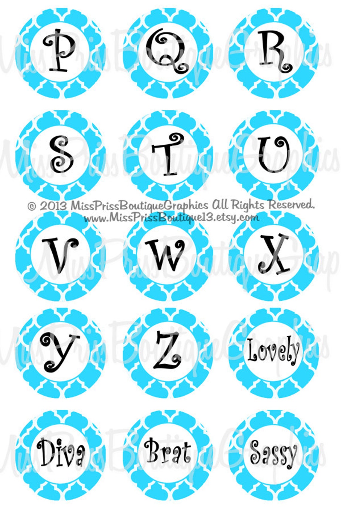 4x6 - MOD ALPHABETS - Instant Download -one Inch Bottle Cap Digital ...
