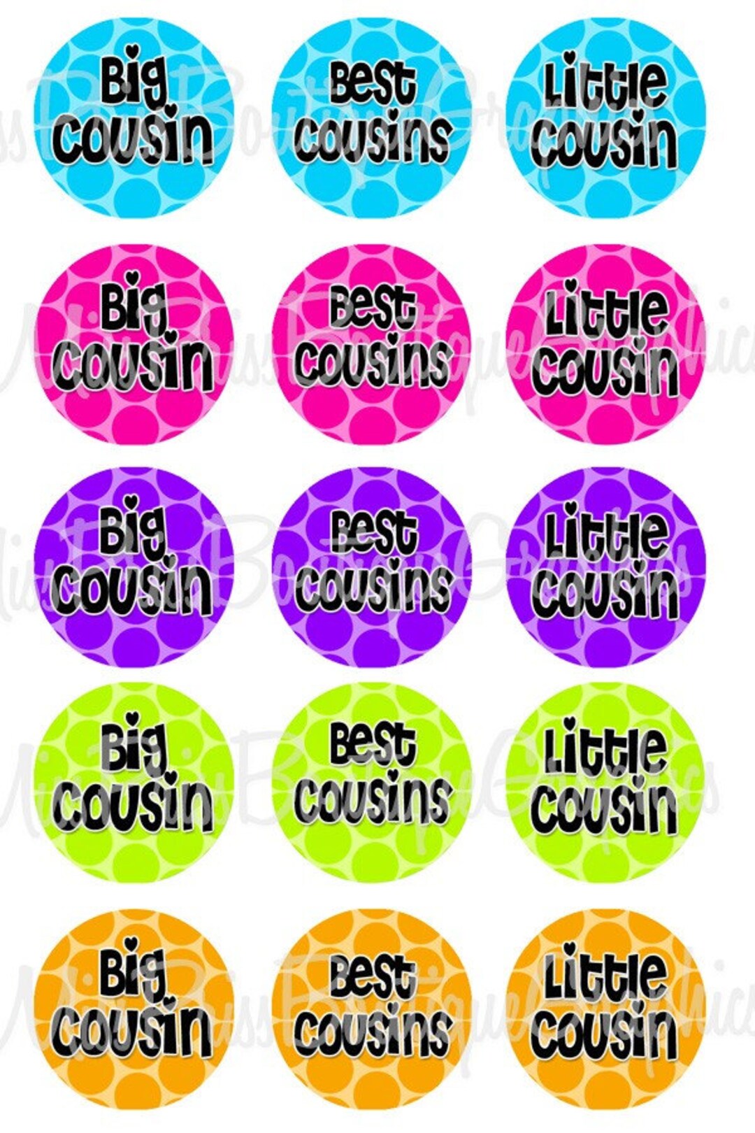 4x6 - COUSINS - Instant Download- Best Cousins Big Cousin Little Cousin ...