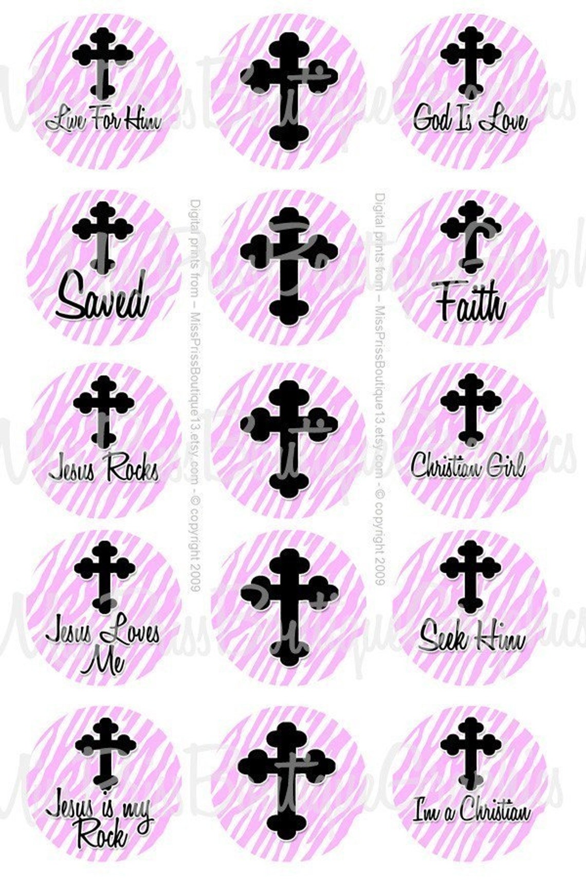 4x6 - Pink ZEBRA CHRISTIAN GIRL - Instant Download - Religious Sayings ...