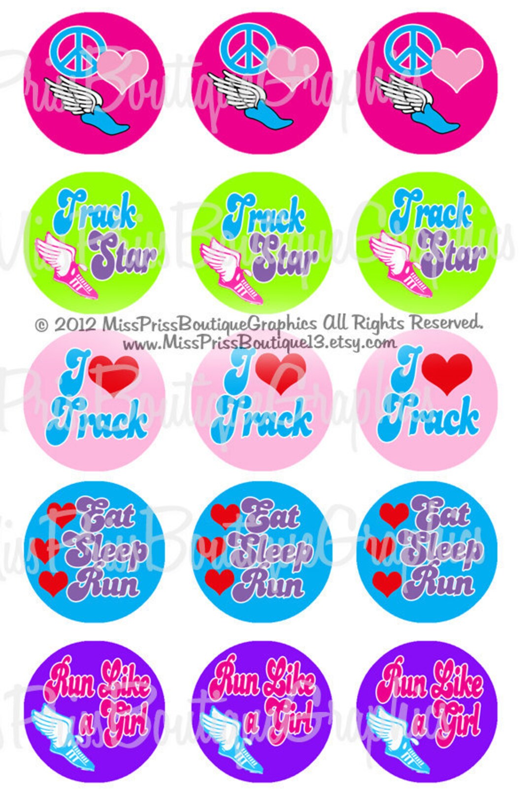 4x6 - TRACK SAYINGS - Instant Download - One Inch Bottlecap Graphic ...