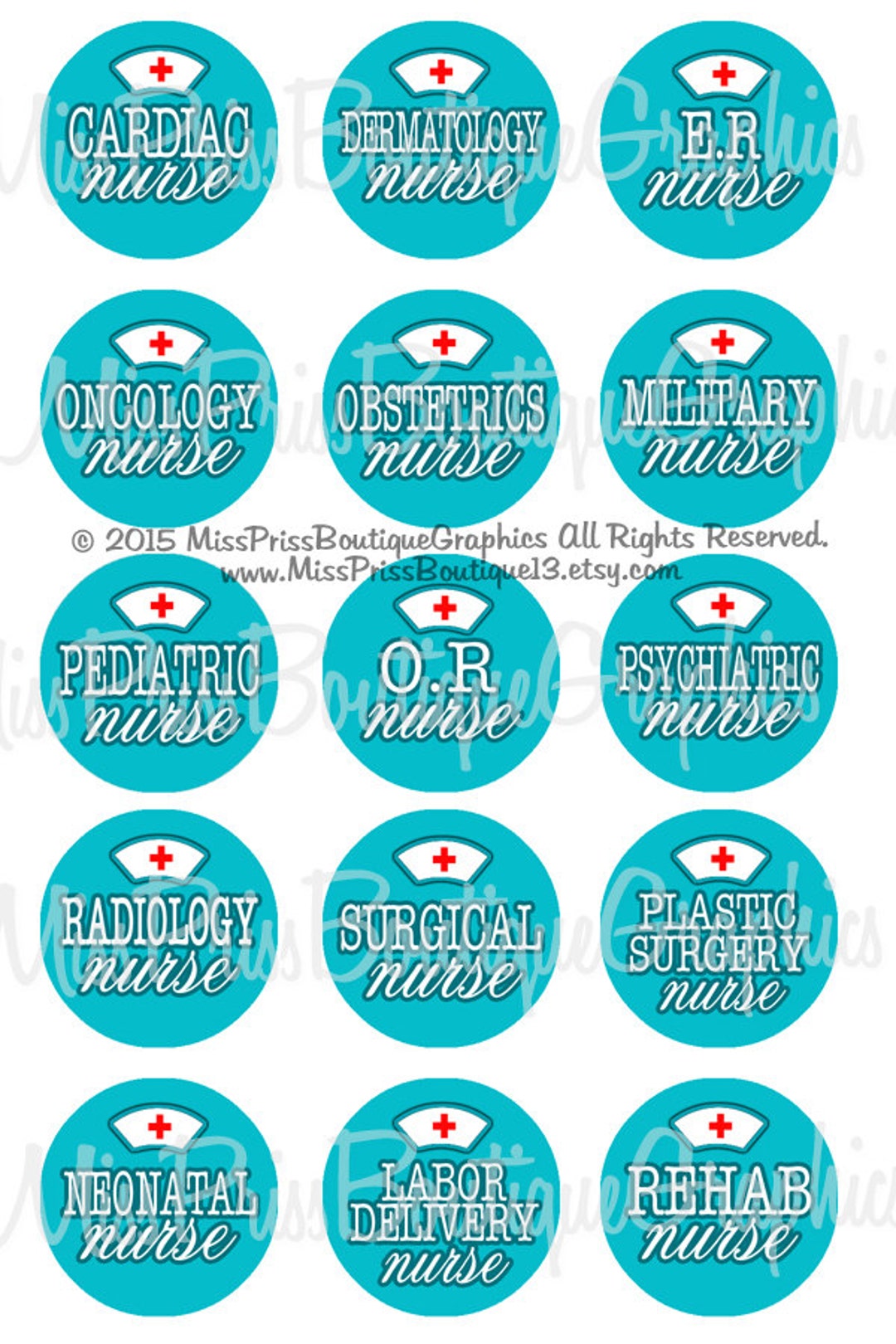 4x6 - MEDICAL NURSE TITLES - Instant Download - Different Types of ...