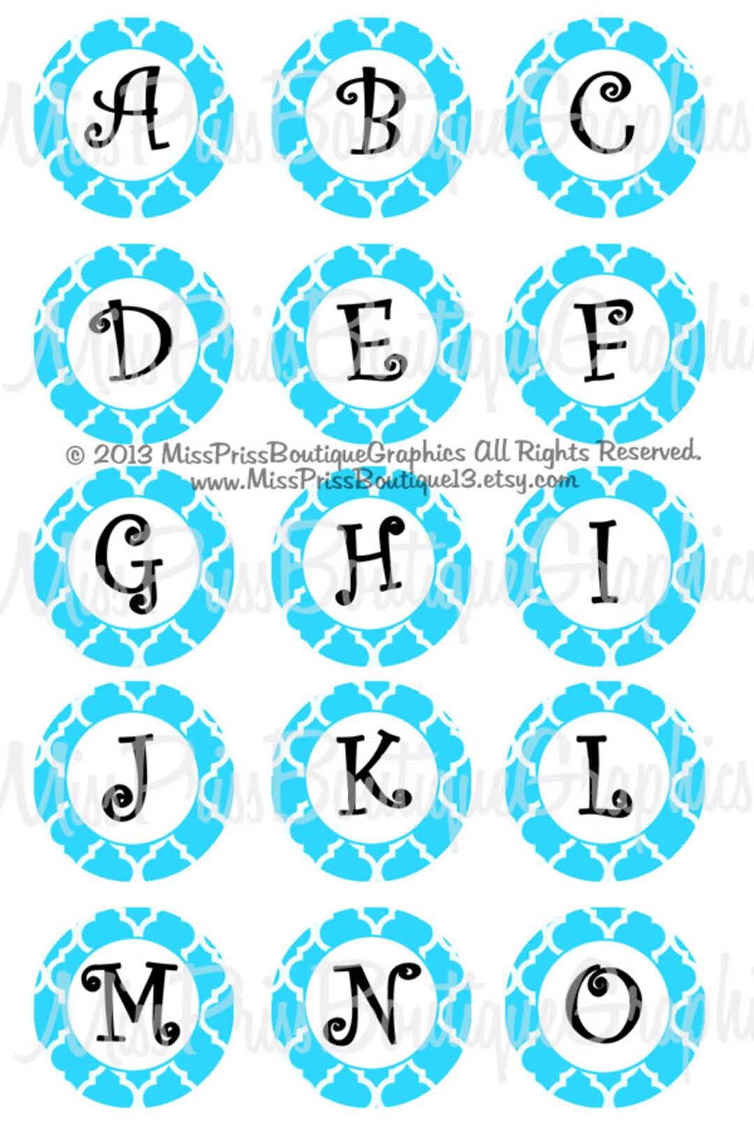 4x6 - MOD ALPHABETS - Instant Download -one Inch Bottle Cap Digital ...