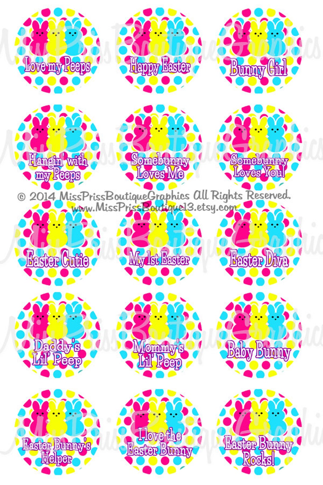 4x6 - EASTER DOT SAYINGS - Instant Download - One Inch Bottlecap ...