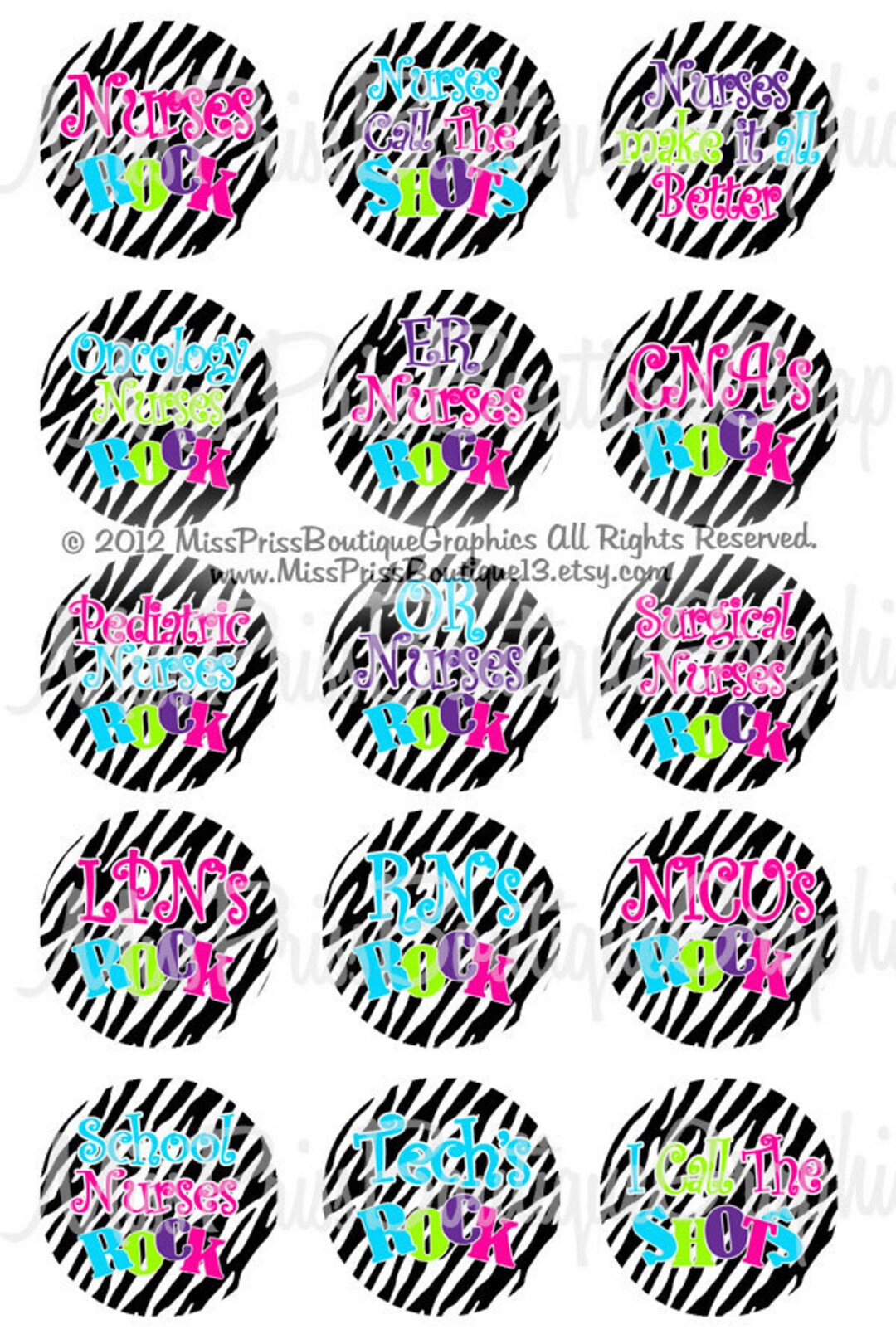 4x6 - ZEBRA NURSE SAYINGS - Instant Download - Rn Er or Lpn Nicu - One ...