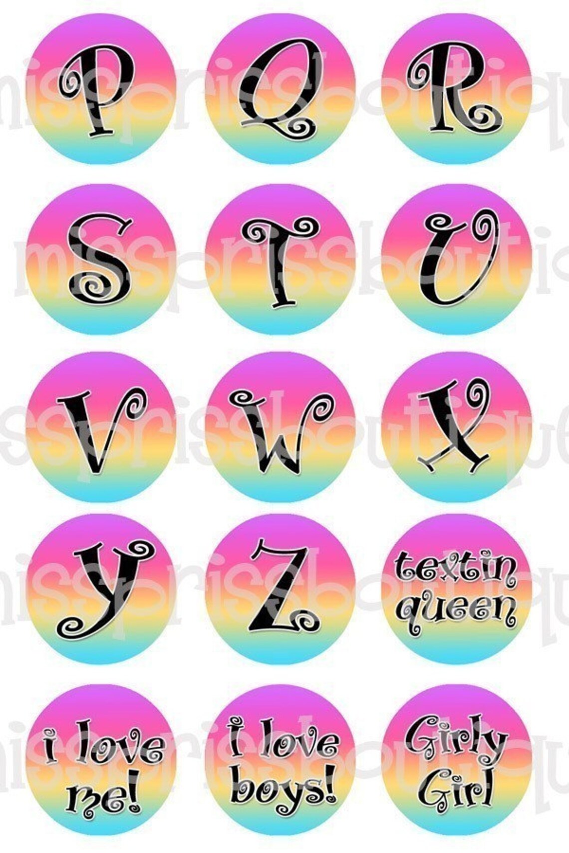 4x6 - RAINBOW ALPHABETS - Rainbow Letters W/ Bonus Sayings - One Inch ...