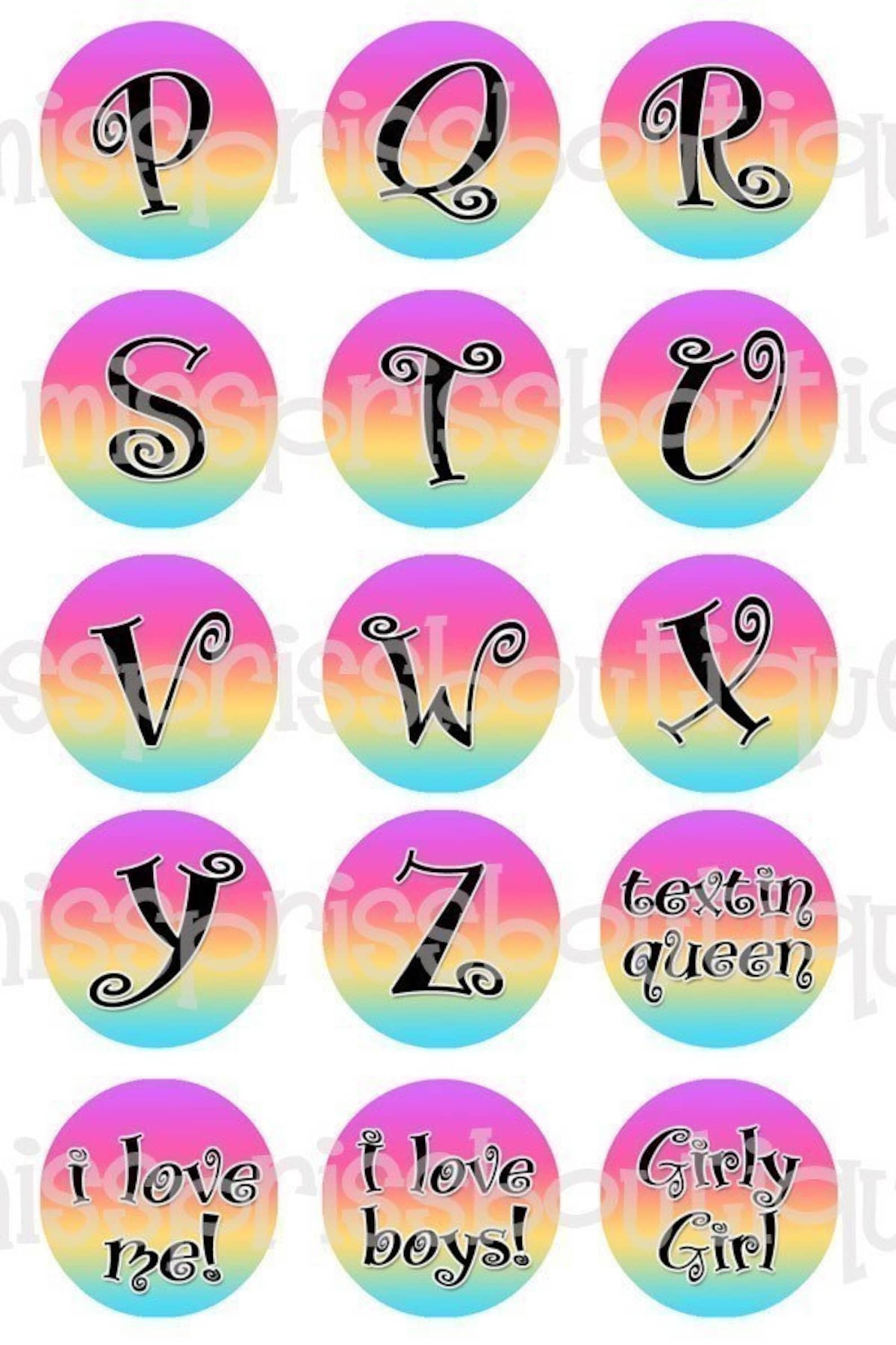 4x6 - RAINBOW ALPHABETS - Rainbow Letters W/ Bonus Sayings - One Inch ...