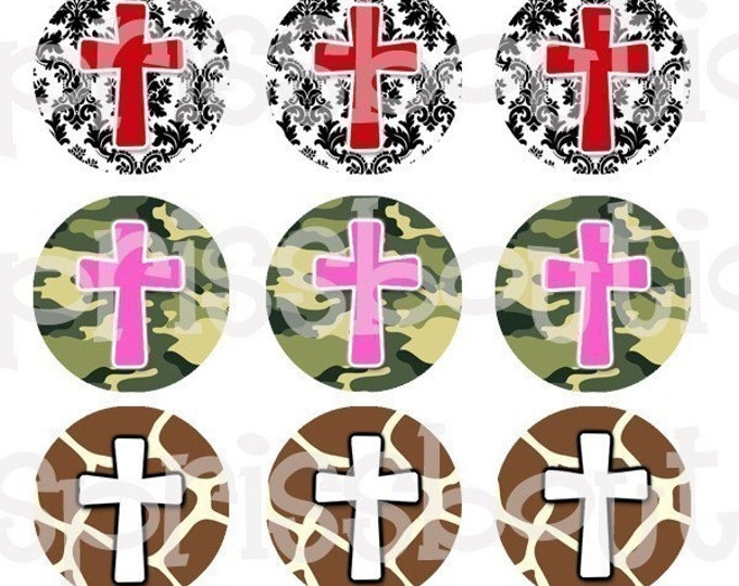 4X6 CUTE CROSSES ON GIRLY BACKGROUNDS ONE INCH BOTTLECAP GRAPHIC ...