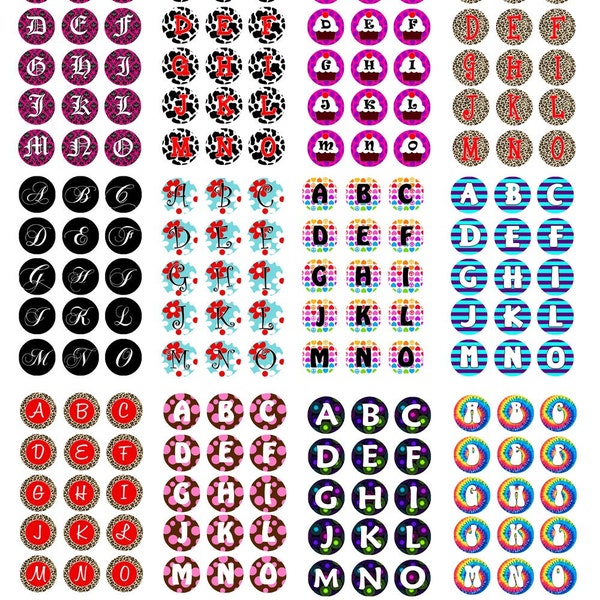 Alphabet Bottle Cap - Etsy