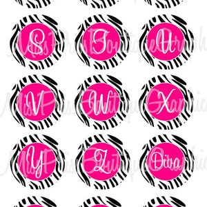 4x6 - PINK ZEBRA ALPHABETS - Instant Download - Chic Zebra and Hot Pink ...
