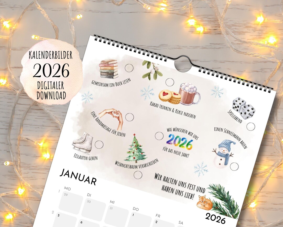 Bucket List Family Calendar 2026 | Mindful Family Moments | Digital ...