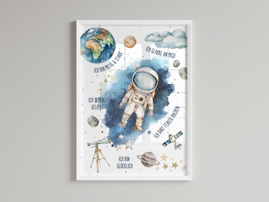Affirmation Poster for Children | Space Astronaut | Positive Beliefs ...