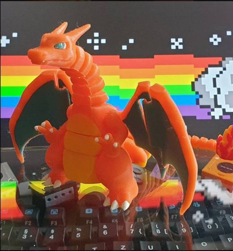 Charizard Articulated Print in Place STL File Pokemon STL Files Easy to ...