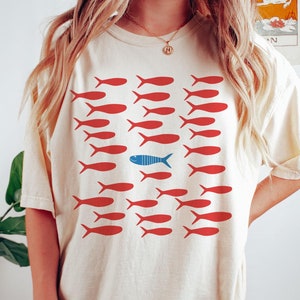 Fish Shirt, Sardines Tshirt, Cute Fish Shirt, Retro Graphic Tee ...