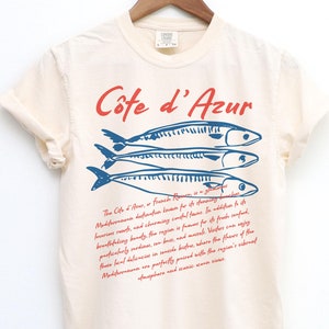 French Riviera Shirt, Côte D'azur, Sardines Tshirt, Seafood T Shirt ...