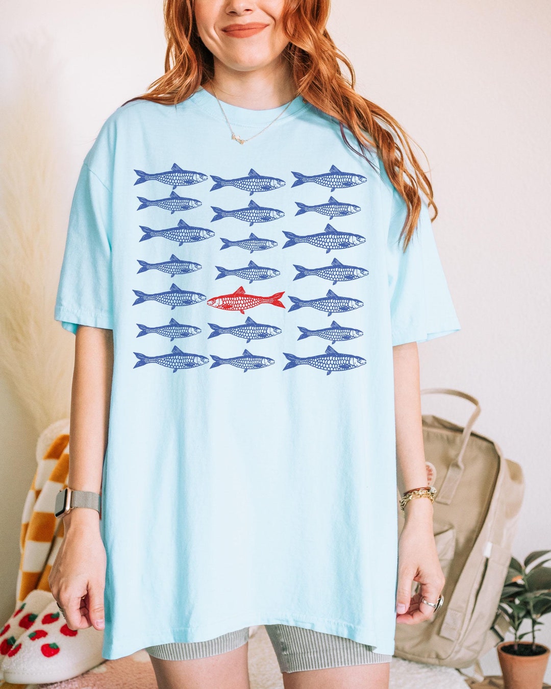 Sardines Shirt, Sardine Tshirt, Cute Fish Shirt, Retro Graphic Tee ...