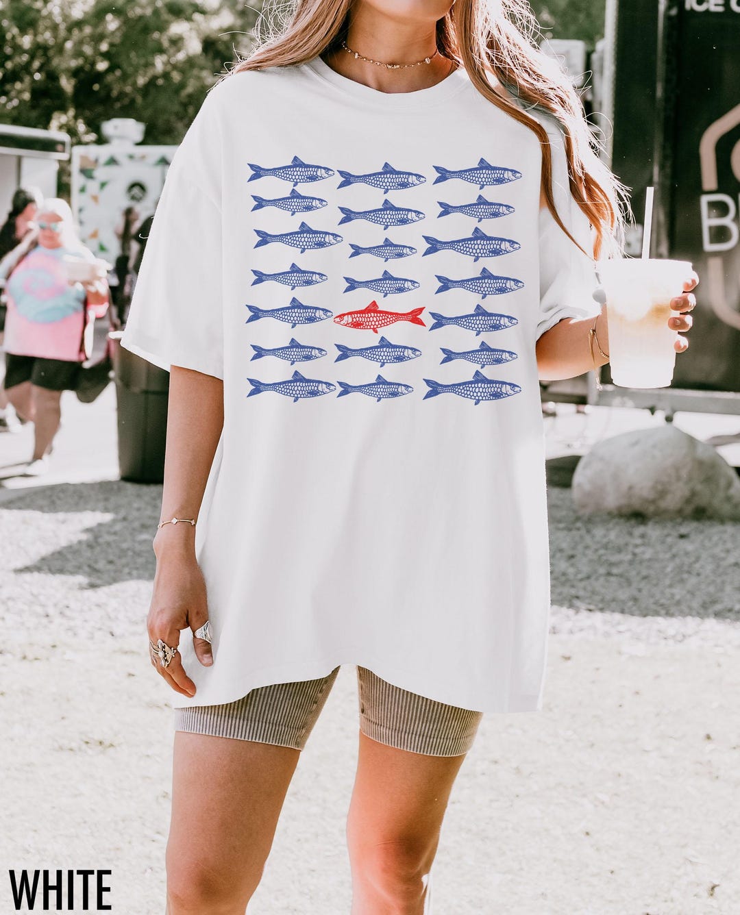Sardines Shirt, Sardine Tshirt, Cute Fish Shirt, Retro Graphic Tee ...