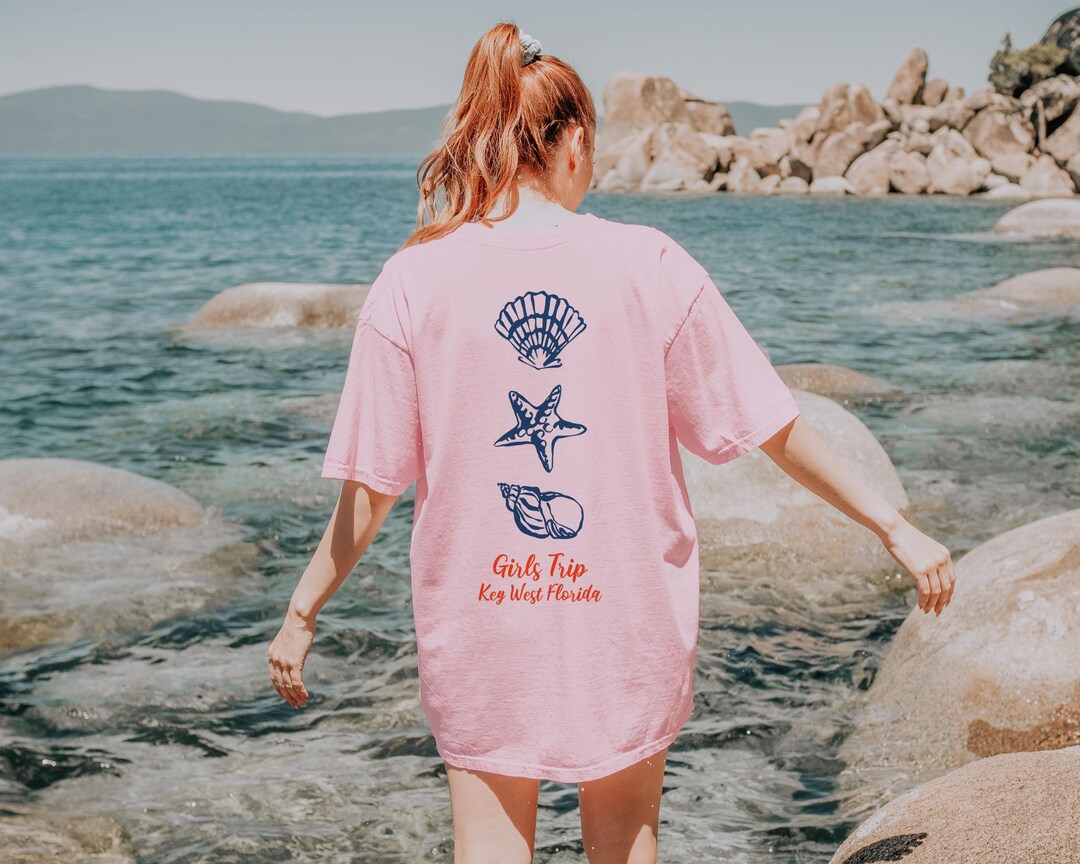 Girls Trip Shirts, Custom Beach Tshirt, Island Shirt, Travel Shirt, Girls Vacation, Seashells ...