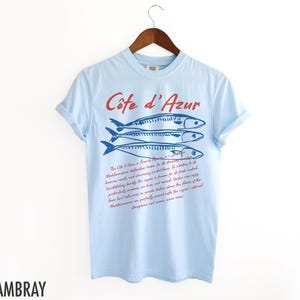 French Riviera Shirt, Côte D'azur, Sardines Tshirt, Seafood T Shirt ...