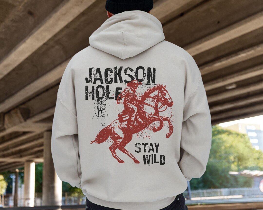 Western Hoodie, Cowboy Hoodie, Jackson Hole, Hooded Sweatshirt, Retro ...