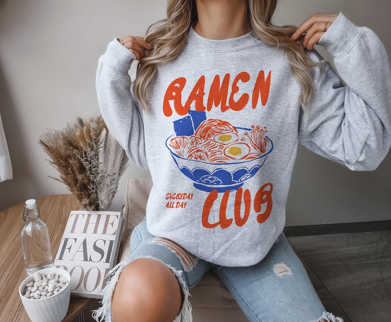 Ramen Sweatshirt, Food Crewneck, Ramen Lover Gift, Ramen Club Shirt ...