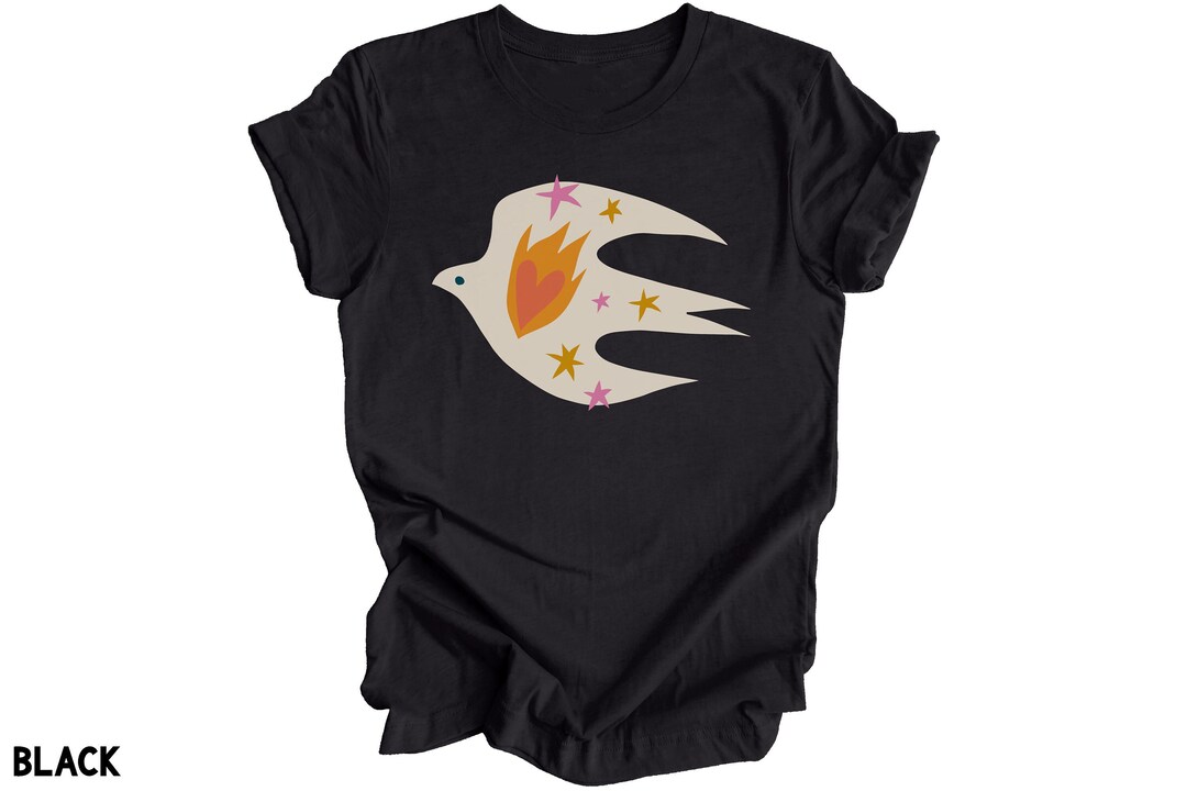 Peace Dove Shirt, Sacred Heart Graphic Tee, Retro Peace Dove, Vintage ...