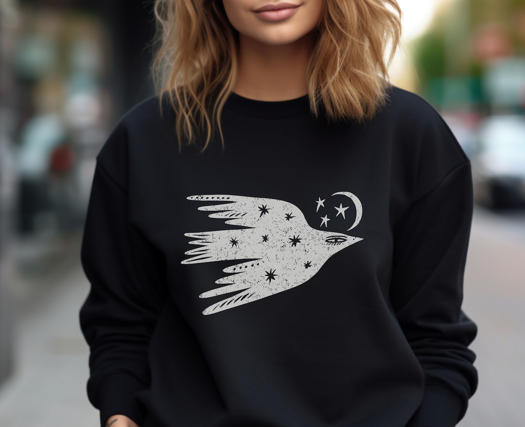 Bird Sweatshirt, Flying Bird, Retro Bird Shirt, Vintage Distressed ...