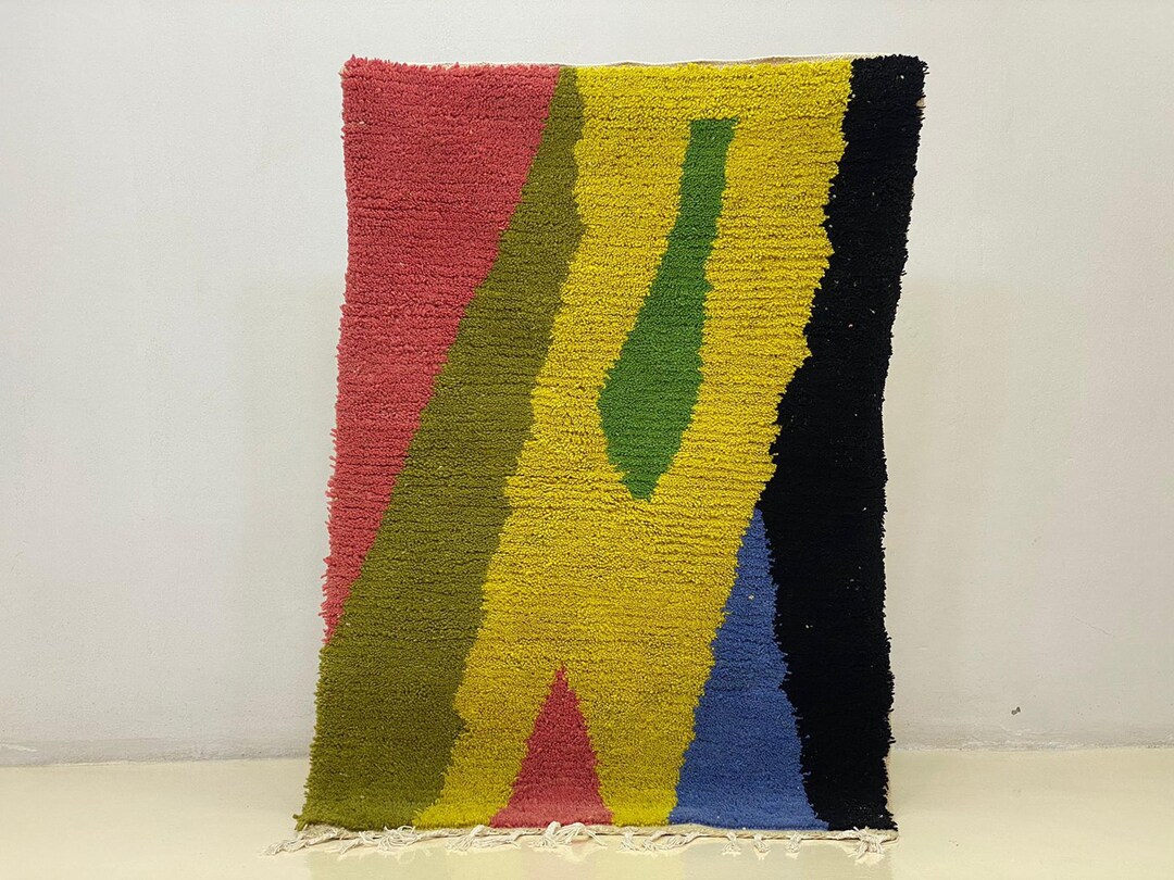 Berber Wool Rug: Colorful Geometric Patterns - Handmade Moroccan - Etsy