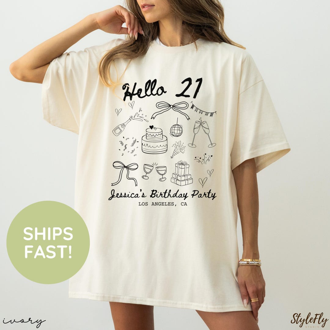 21st Birthday Shirt, 21st Birthday Girl Shirt, Custom Birthday Tee ...