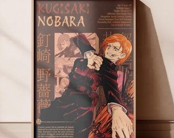 Nobara Kugisaki Poster | Jujutsu Kaisen | Artwall Manga | Anime Wall ...