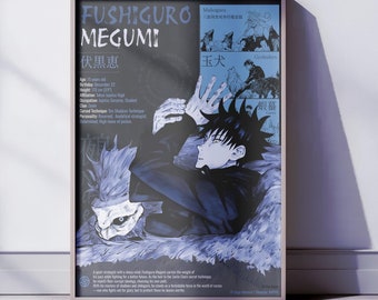 Fushiguro Megumi Poster | Jujutsu Kaisen | Artwall Manga | Anime Wall ...