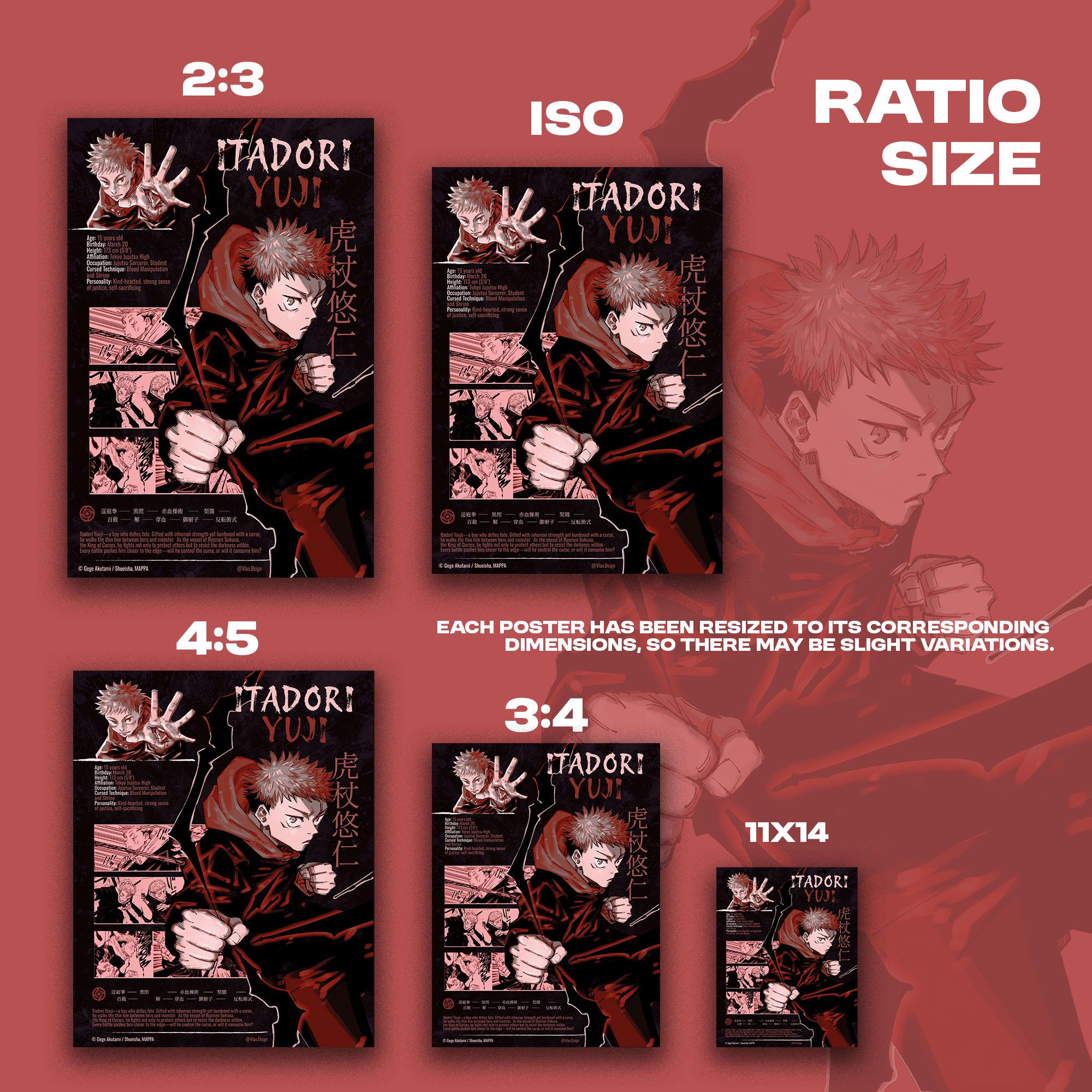 Yuji Itadori Poster | Jujutsu Kaisen | Art Wall Print | Anime Wall ...