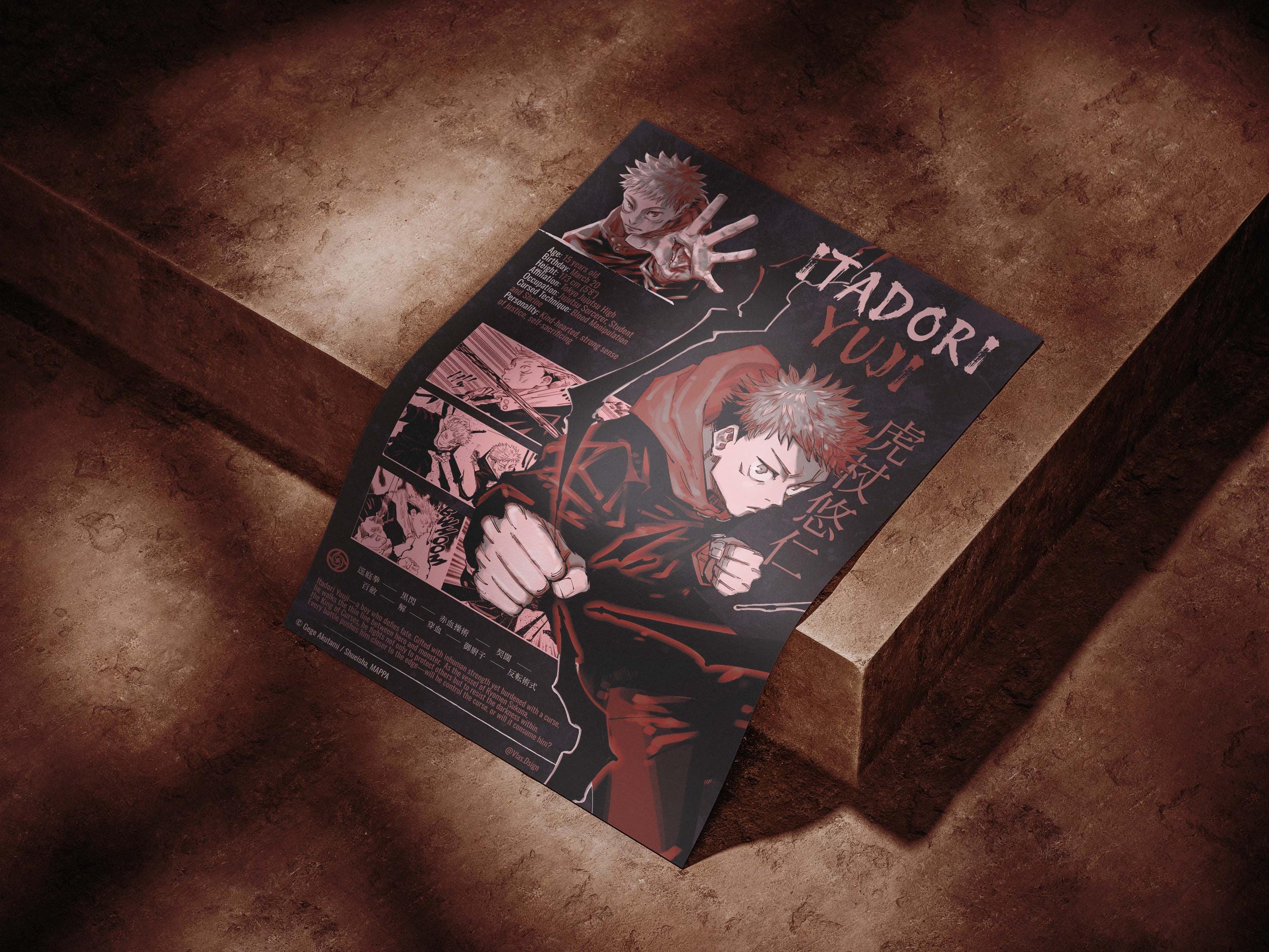 Yuji Itadori Poster | Jujutsu Kaisen | Art Wall Print | Anime Wall ...