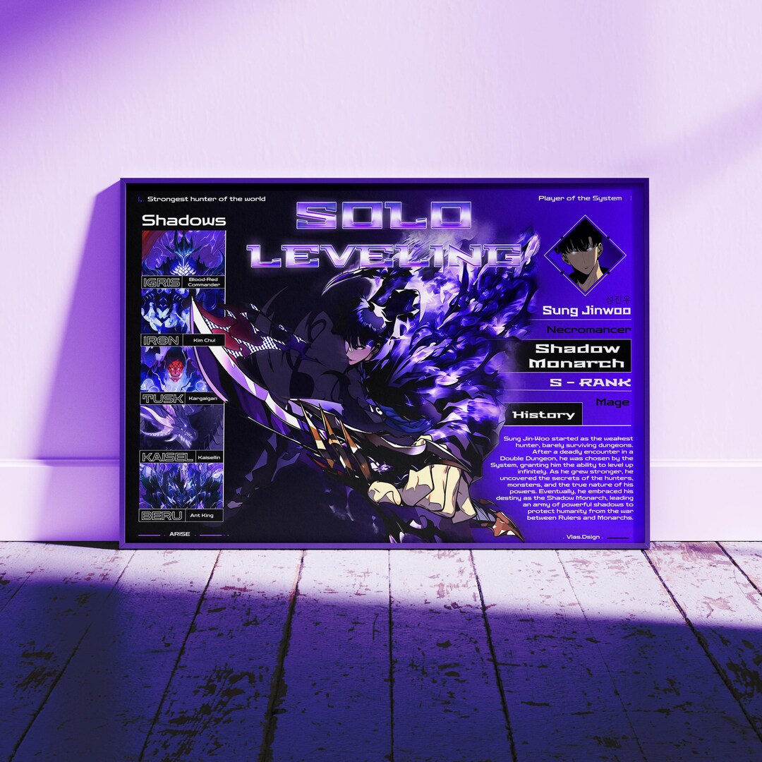 Solo Leveling Horizontal Poster | Only Leveling Print | Solo Leveling ...