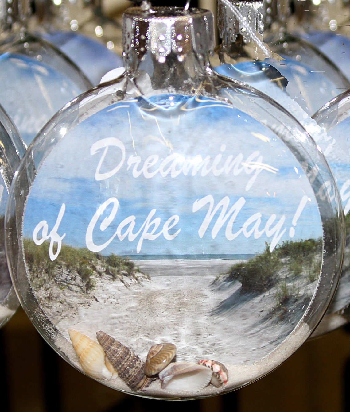 Dreaming of NJ Beach Towns Christmas Ornament With Sand&seashells ...
